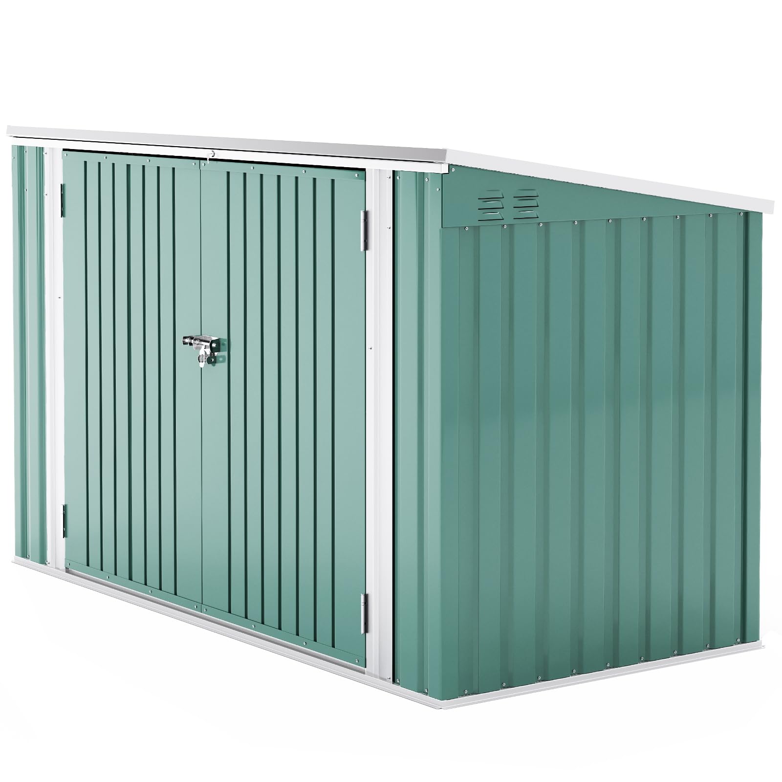 XEMQENER Lockable Garden Storage Shed, Outdoor Bike Shed with Door and ...