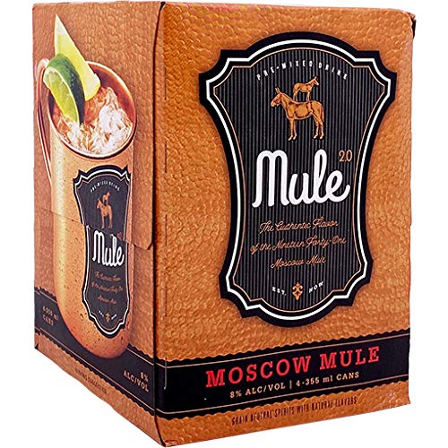 Amazon.com: Mule 2.0, Moscow Mule 4-pack 355mL can, 16 proof : Grocery ...
