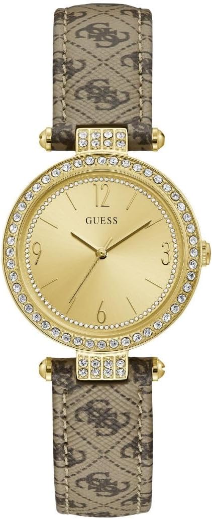 Guess Damen Analog Quarz Uhr mit Leder Armband W0934L1 : Guess: Amazon ...