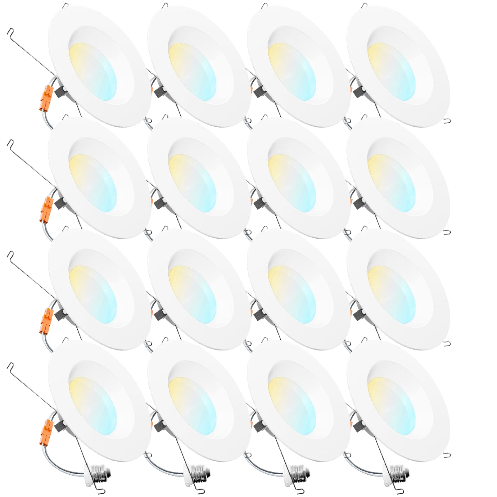 Sunco Lighting 16 Pack 5/6 Inch LED Can Lights Retrofit Recessed ...