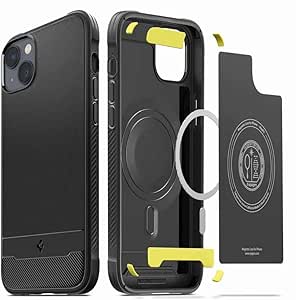 Amazon.com: Spigen Rugged Armor MagFit Designed for iPhone 14 Case (2022) [Military-Grade ...