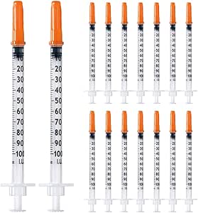 Amazon.com: U-100 Syringes - 1ml/cc 30G 5/16" (8 mm) Disposable Syringes , Individually Wrapped ...