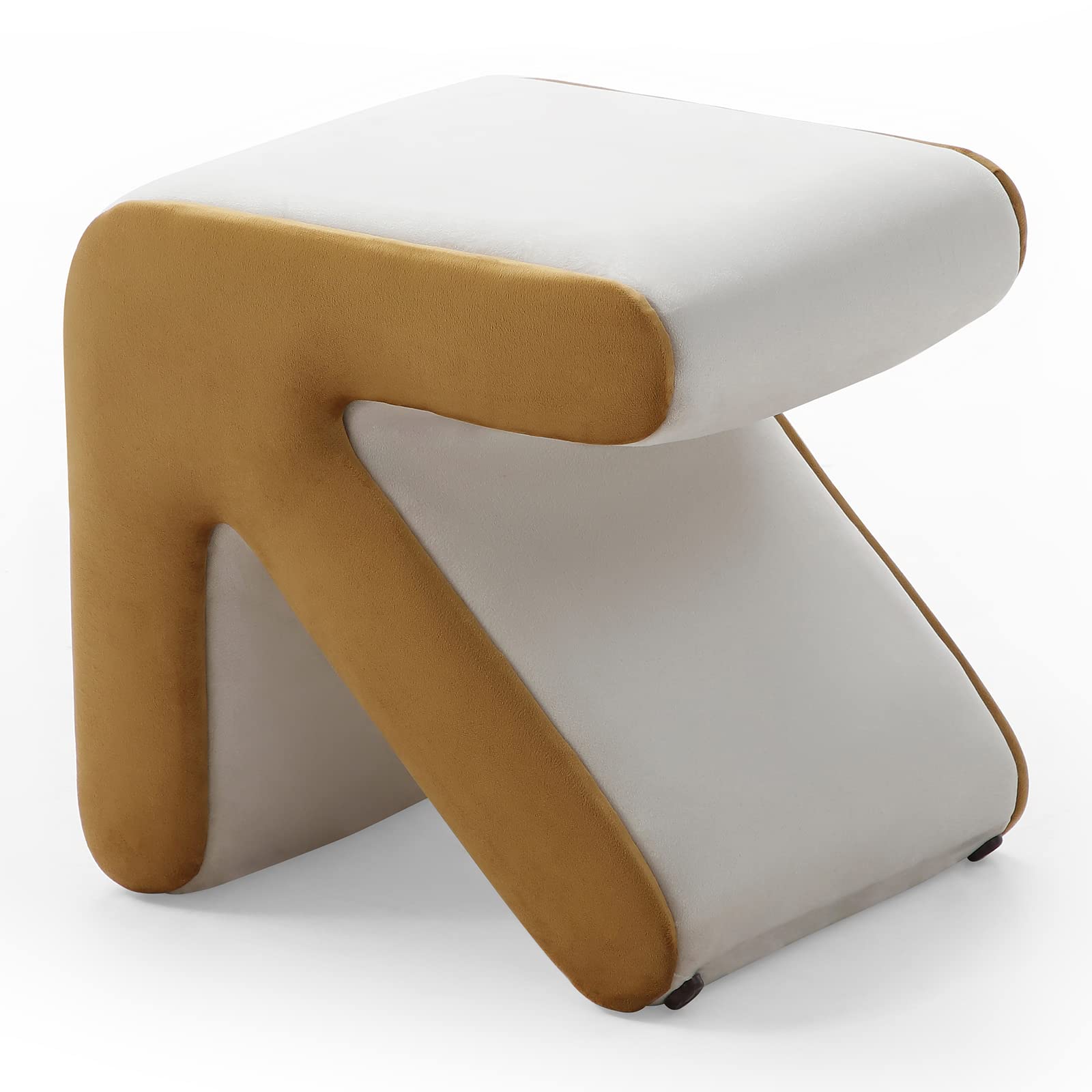 Amazon.com: LETESA Modern Velvet Upholstered Ottoman, Exquisite Small ...