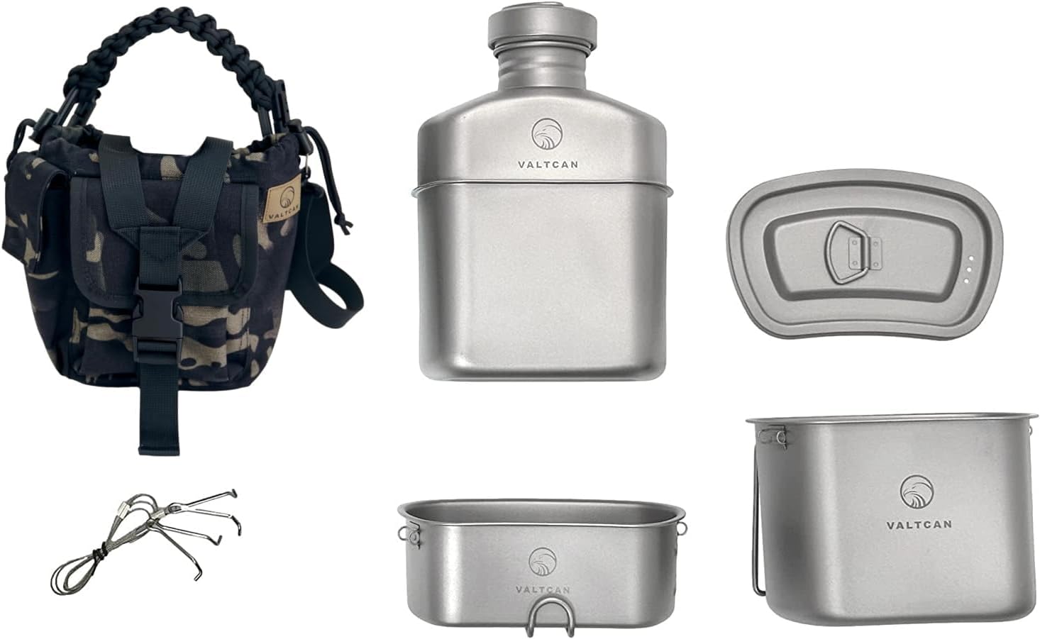 Amazon.com: WolkeTour Titanium Military Canteen Cookware Cups with ...