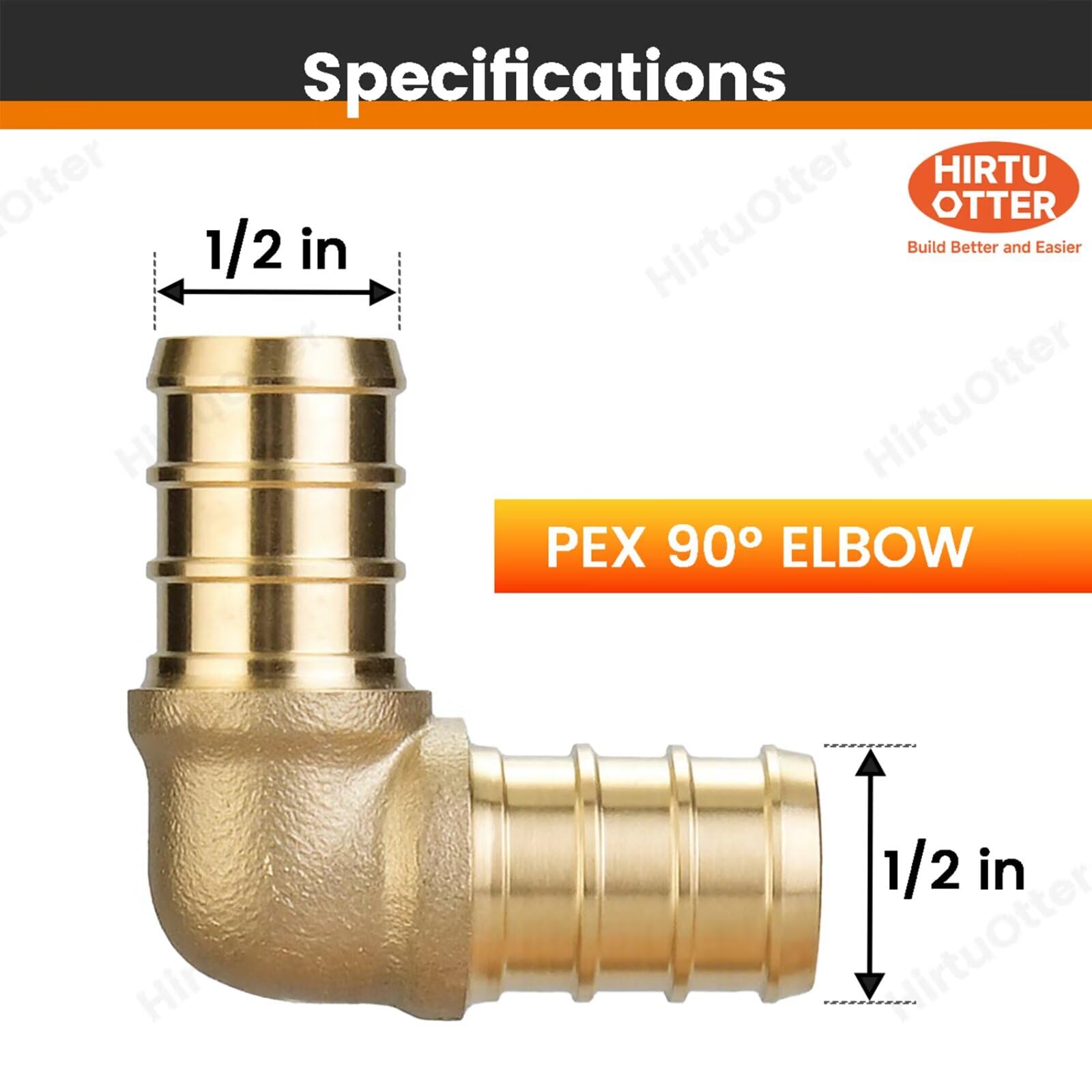 Snapklik.com : 100 Pack 1/2" PEX 90 Degree Elbow Fittings