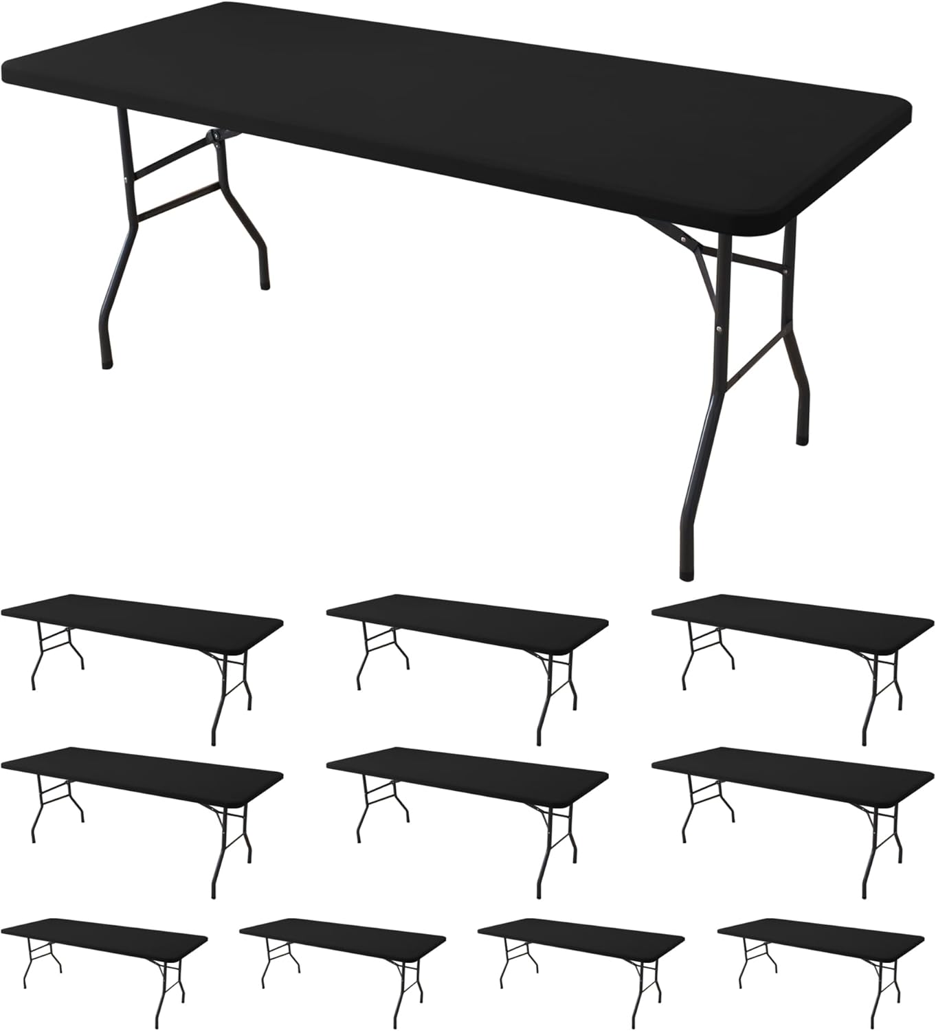 Amazon.com: Enjoyidea Fitted Tablecloth for 8 Foot Rectangle Tables-10 ...