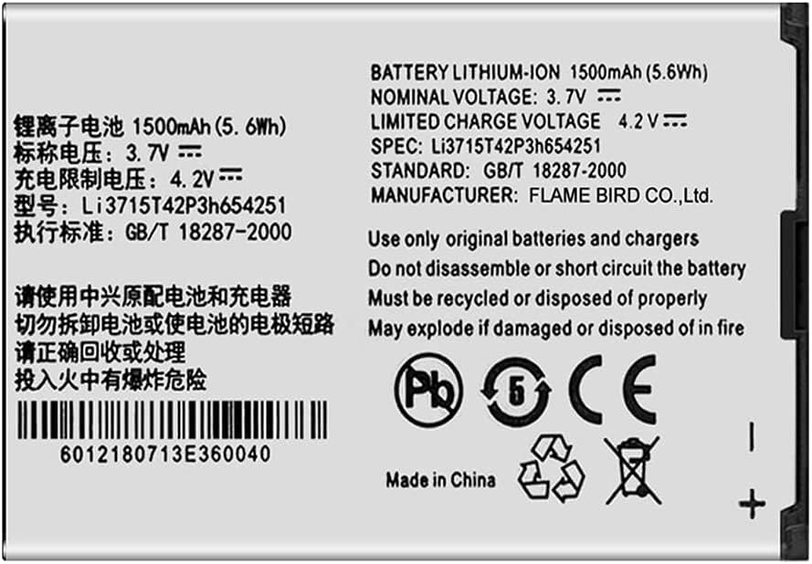 Amazon.com: Replacement Li3715T42P3h654251 Battery for ZTE Z700A,AT&T ...