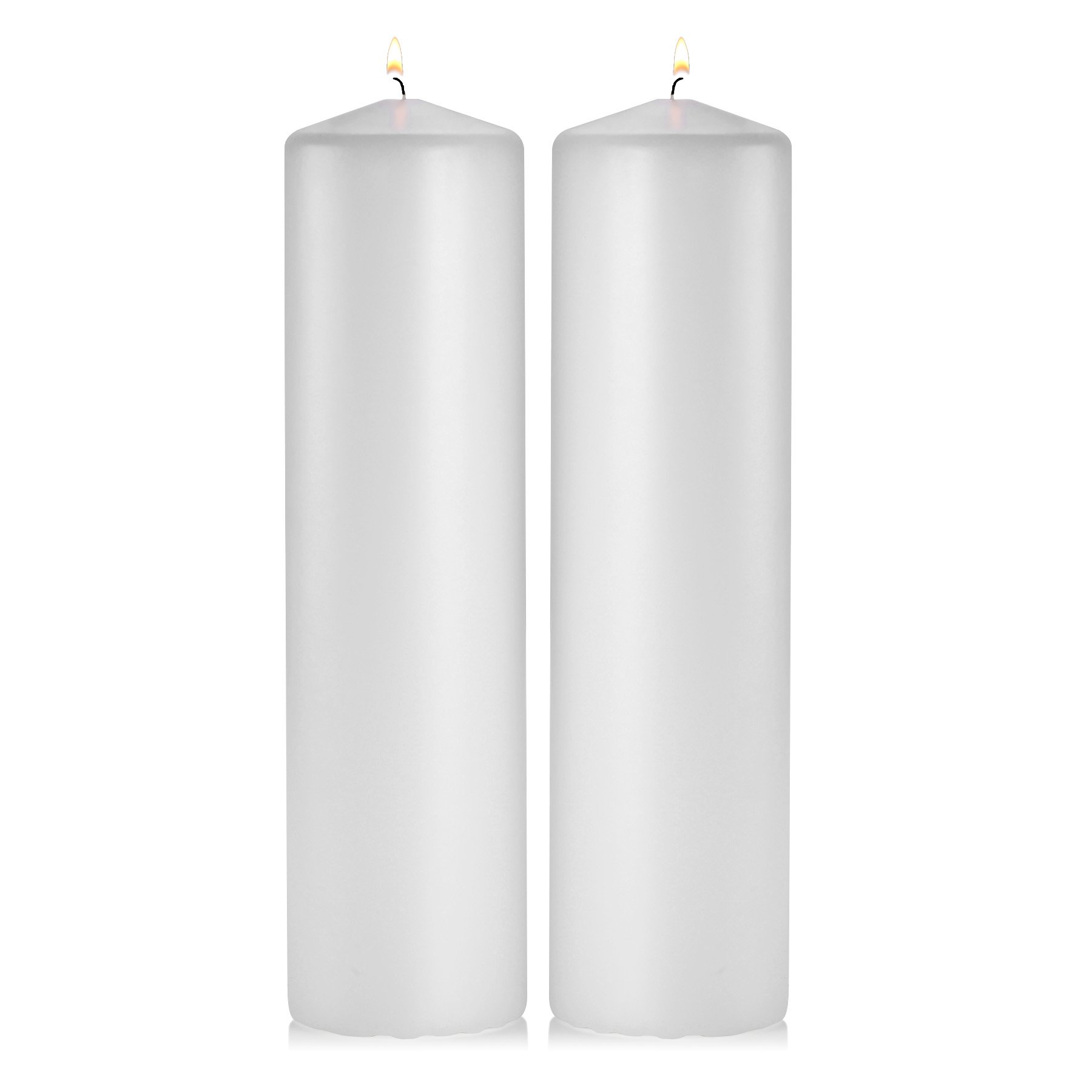 Snapklik.com : White Pillar Candles - Set Of 2 Unscented Pillar 3x12 ...