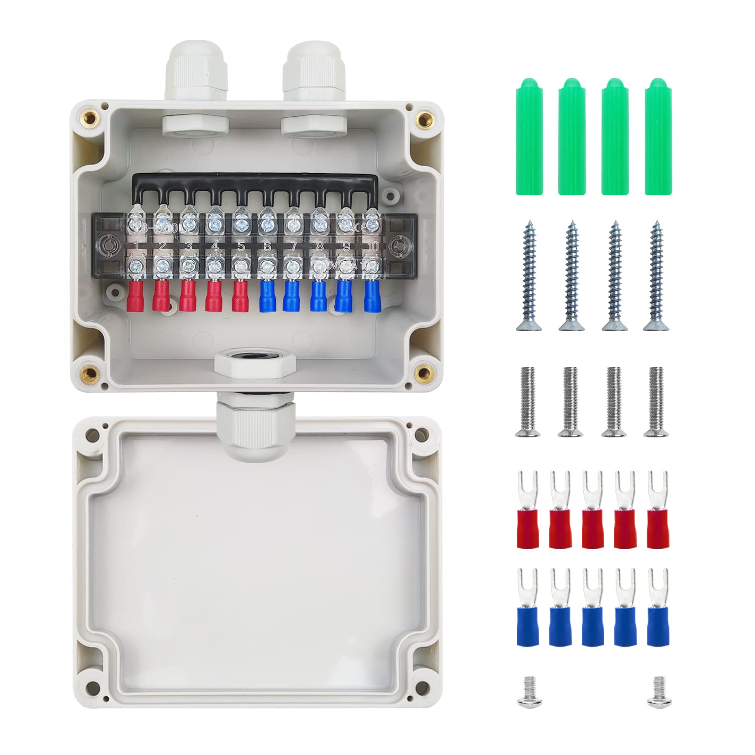 WACH AUF Waterproof Junction Box IP66 1 In 2 Out Junction Box With Din ...