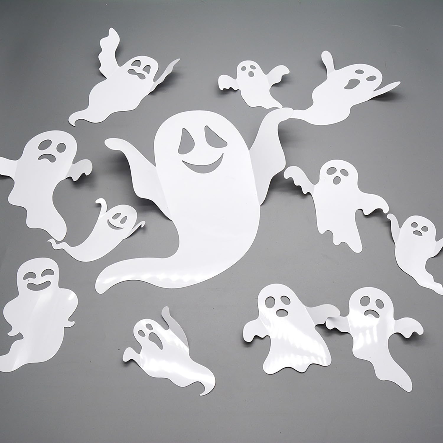Amazon.com: 21 Pcs Halloween Ghost Wall Decor 3D Cute Ghost Stickers ...