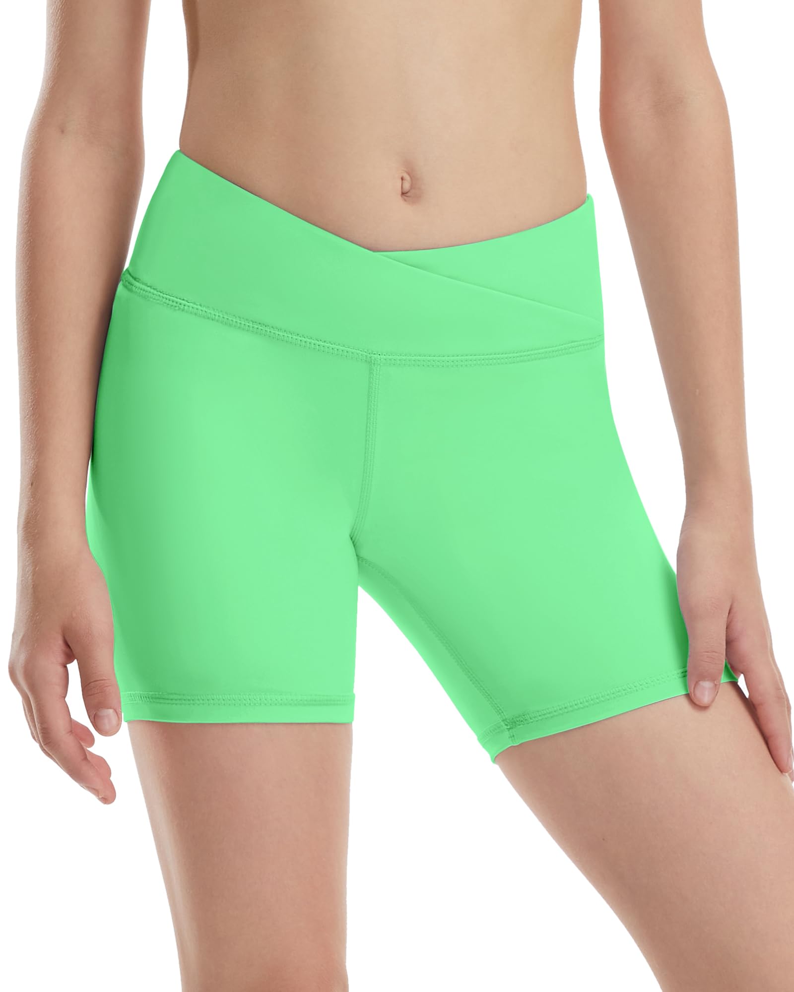 Snapklik.com : 5" Girls Volleyball Shorts Youth V Cross Waist Spandex ...