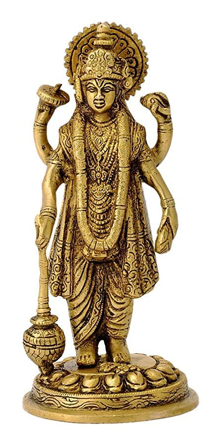 Buy Rama Devi Handicraft Brass Lord Vishnu Holding Club Statue ...