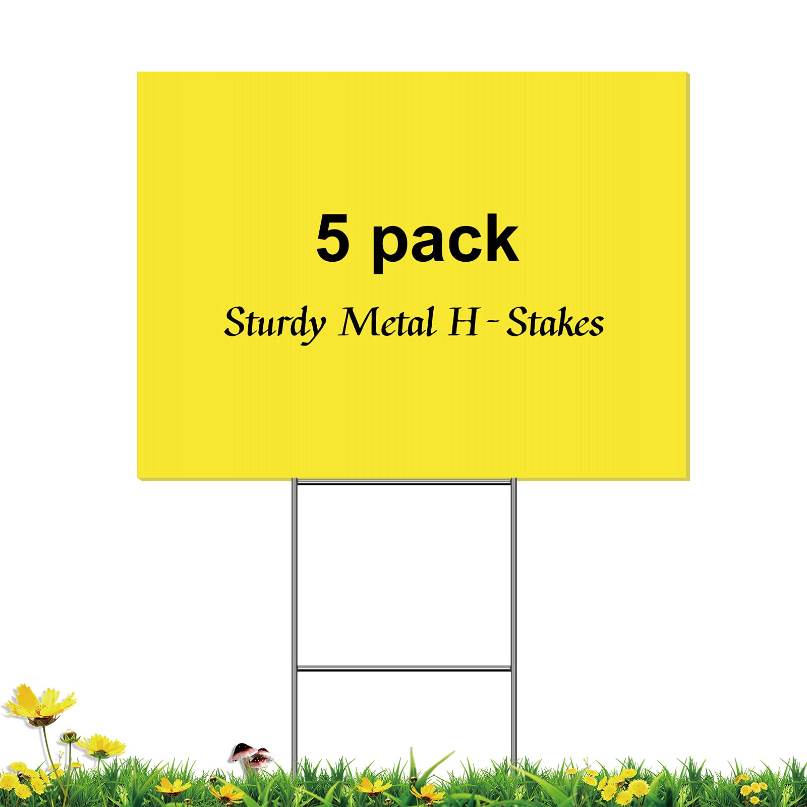 IKAYAS 5Pcs 24 x 10 Inches Metal Yard Sign Stakes H Stakes Yard Sale ...