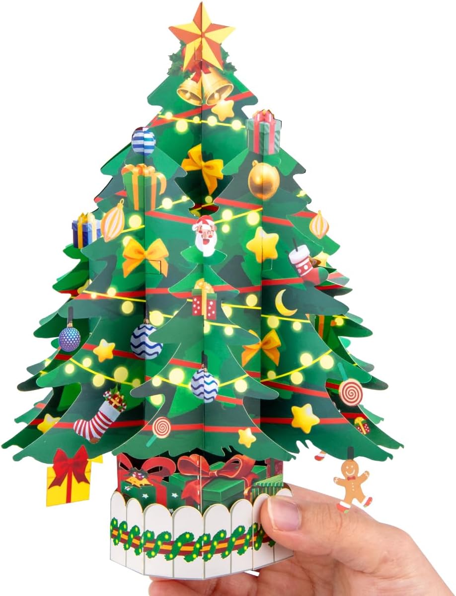 Amazon.com : CNLITIHEKA Christmas Tree Pop Up Card Christmas Tree Card ...