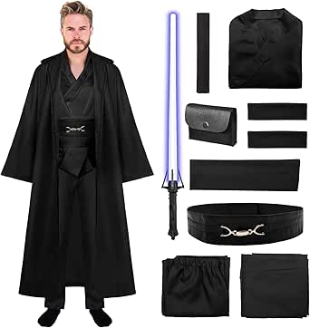 Amazon.com: Tunic Costume Adult Hooded Robe Full Set Outfit Men's ...