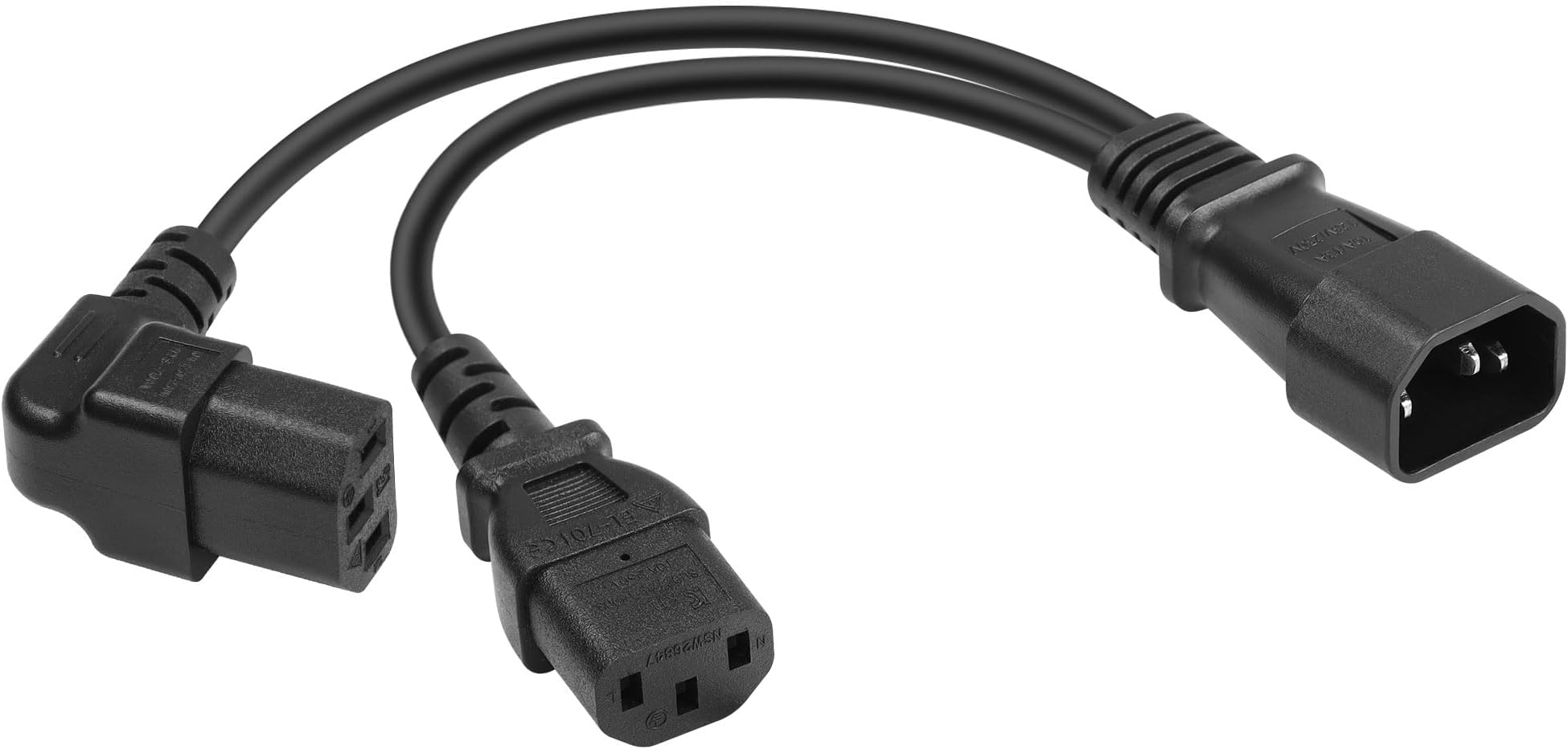 Amazon.com: CERRXIAN C14 to 2xC13 Y Splitter Power Plug Cord,UPS Server ...