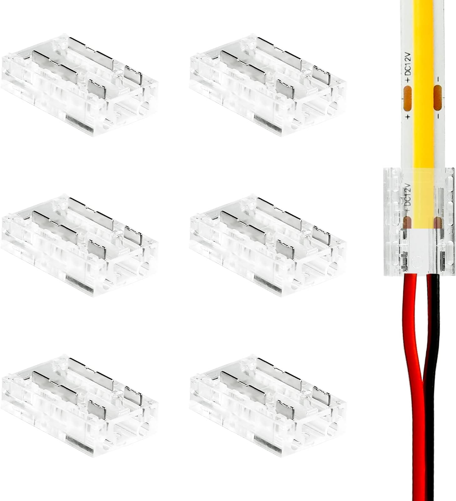 COB LED Strip to Wire Connector 20 Pieces Waterproof LED Adapter ...