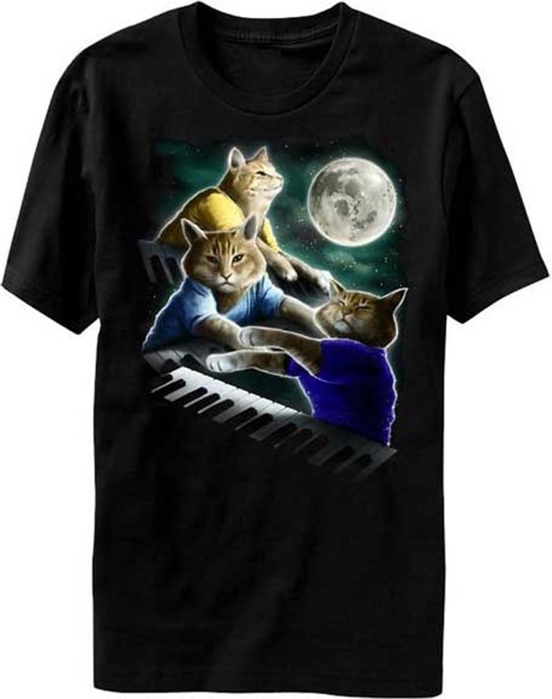 Amazon.com: Keyboard Cat Moon Men's T-Shirt XL Black : Clothing, Shoes ...