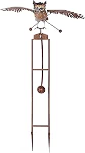 Amazon.com: Flying Medium Owl Rocker Outdoor Rustic Metal Kinetic ...