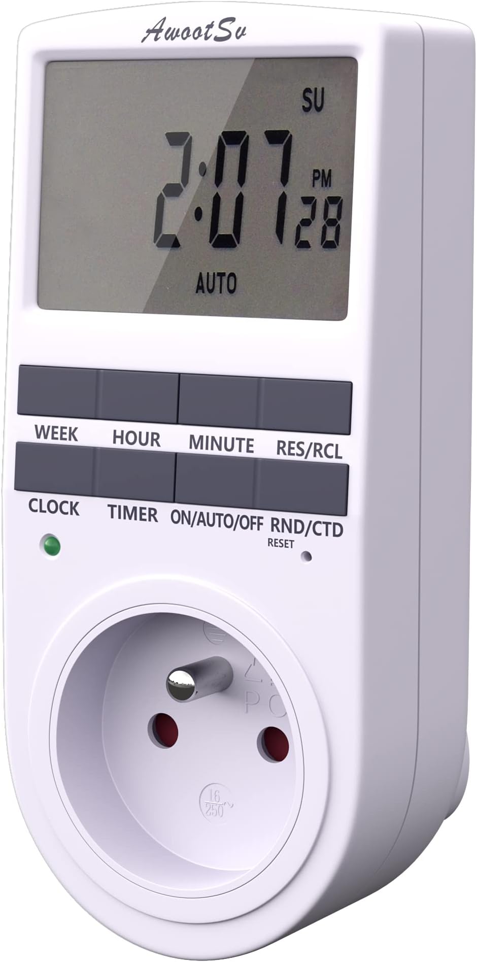 Awootsv Programmateur Prise Électrique et Digitale, with LCD écran avec ...