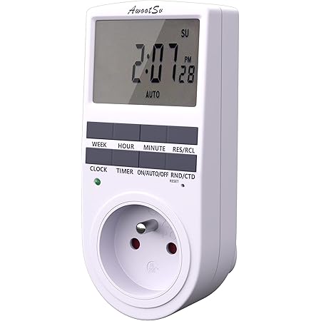Prise Programmable, Programmateur Prise Électrique et Digitale, Minuterie Prise Numérique avec ...
