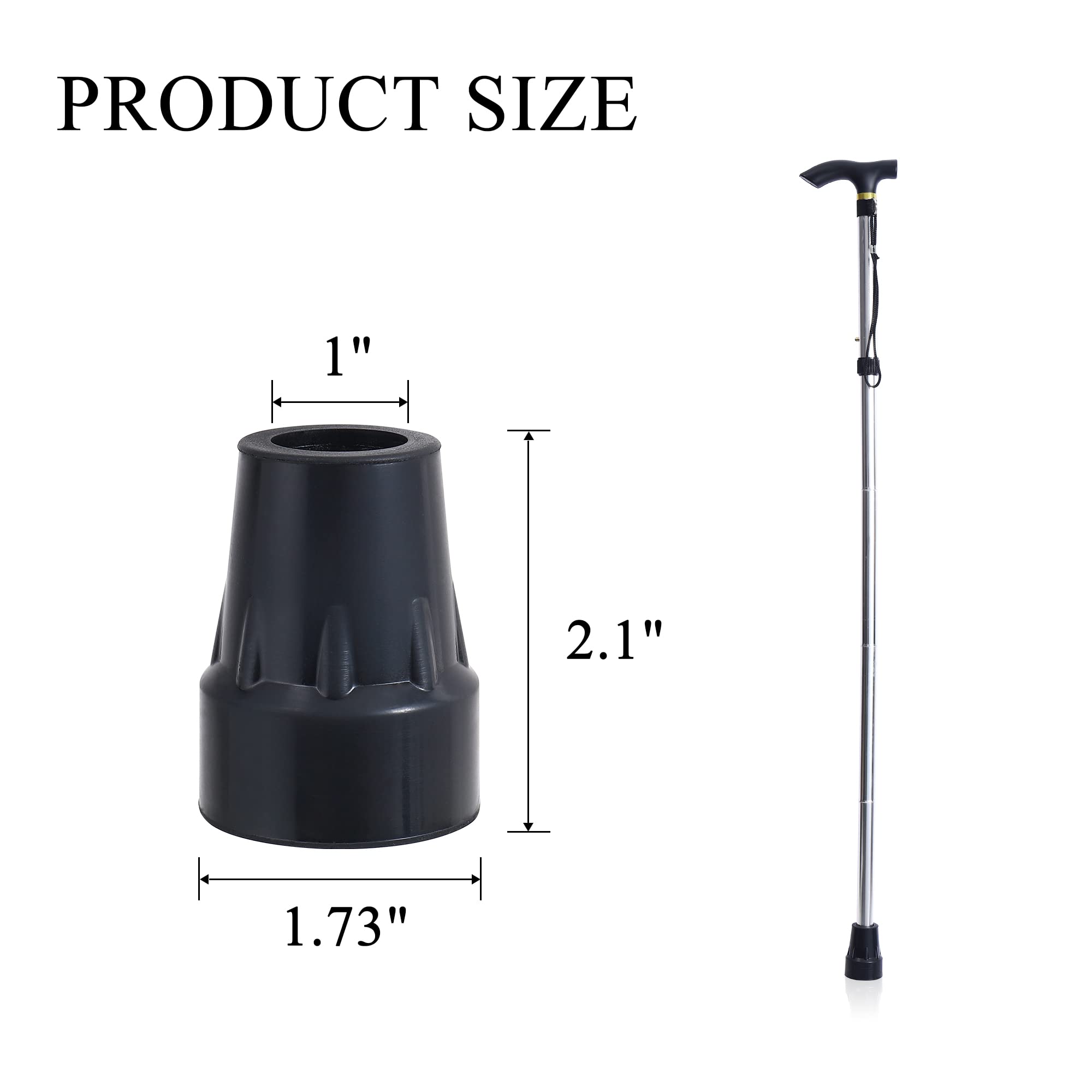 Snapklik.com : Cane Tip 1 Inch Heavy Duty Walking Rubber Cane Tips Replacement