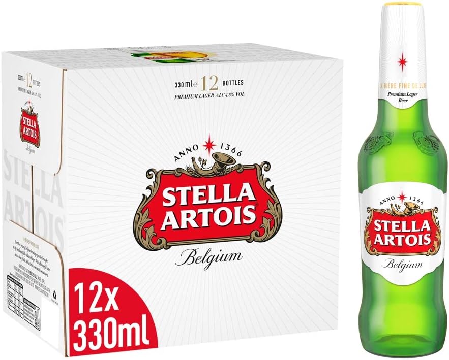 Stella Artois Premium Lager Beer Bottle, 12 x 330ml : Amazon.co.uk: Grocery