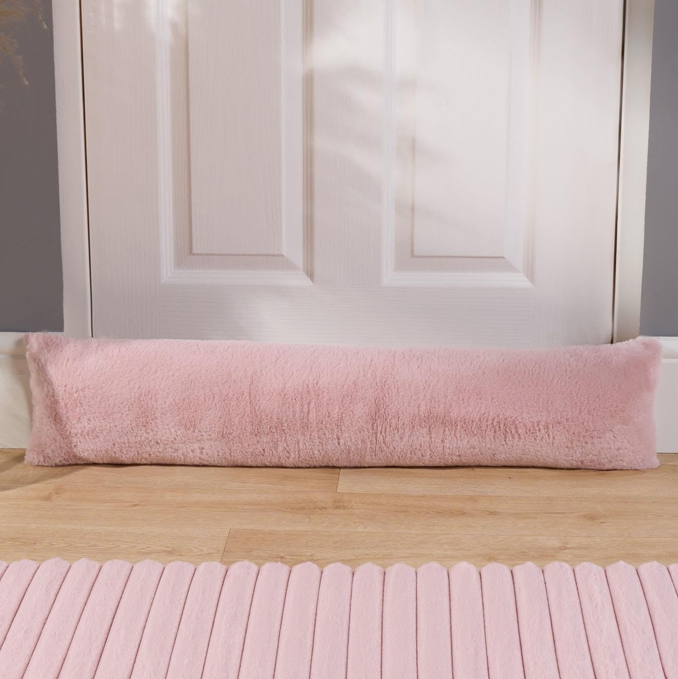 OHS Door Draft Excluder Cushion Faux Fur, Soft Fluffy Draught Excluders ...