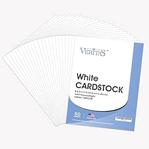 Amazon.com: Veritas Extra Heavyweight White Cardstock 8.5 x 11”, 130lb ...
