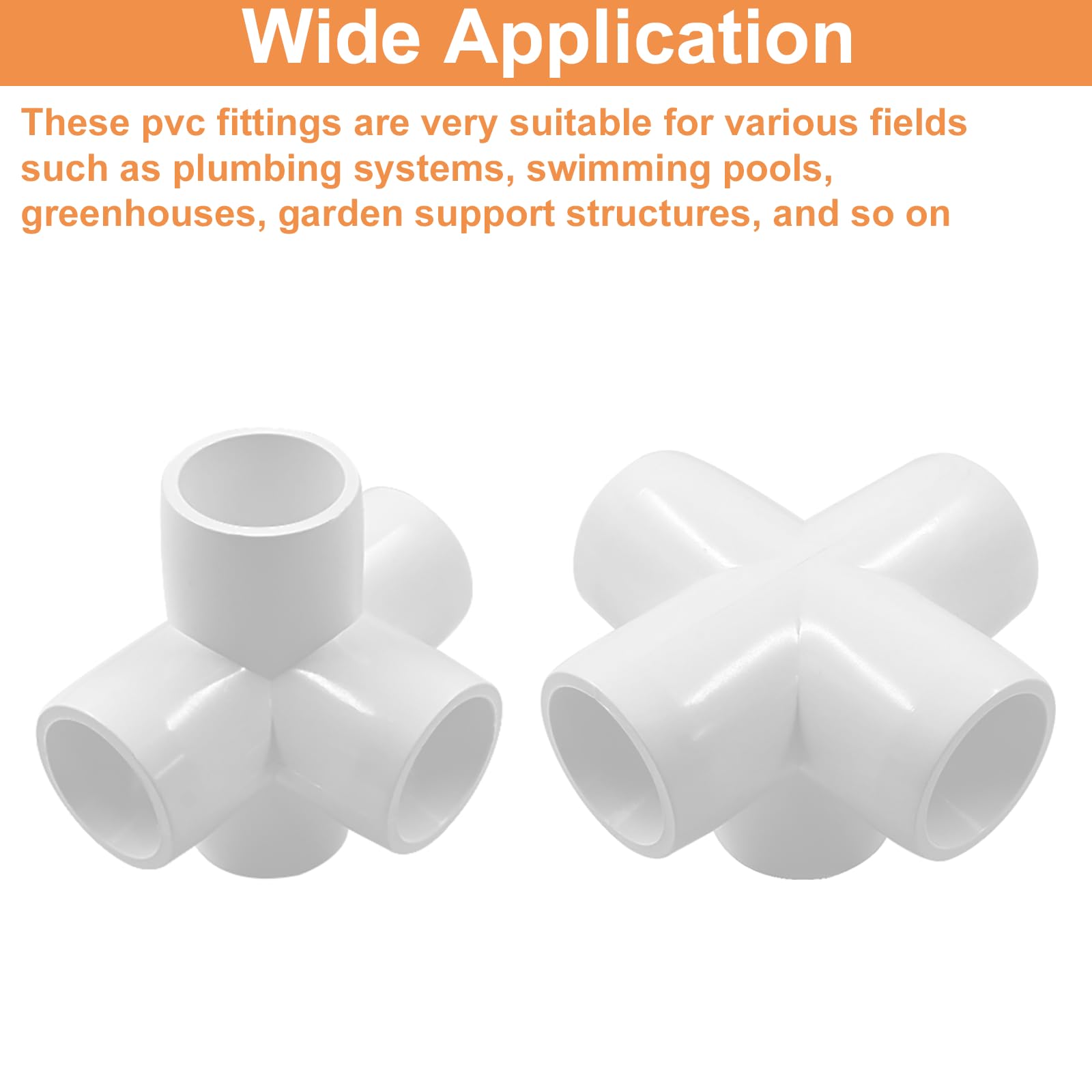 Snapklik.com : 4 Pcs 1/2" PVC Pipe Fitting, 5 Way Elbow Pipe Connector ...