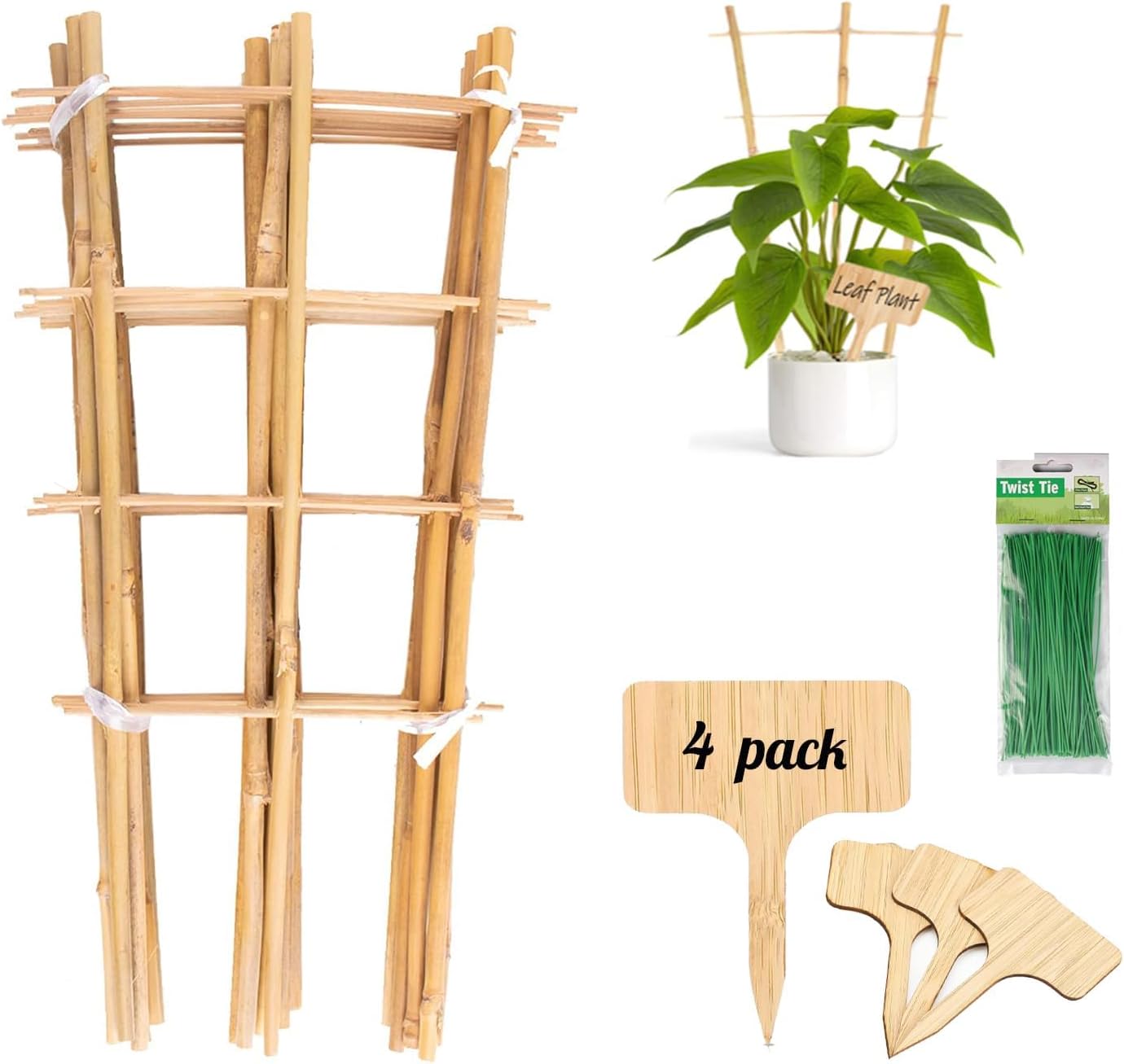 Amazon.com : 6 PCS 16" Bamboo Trellis for Climbing Plants,Square 6 Pack ...