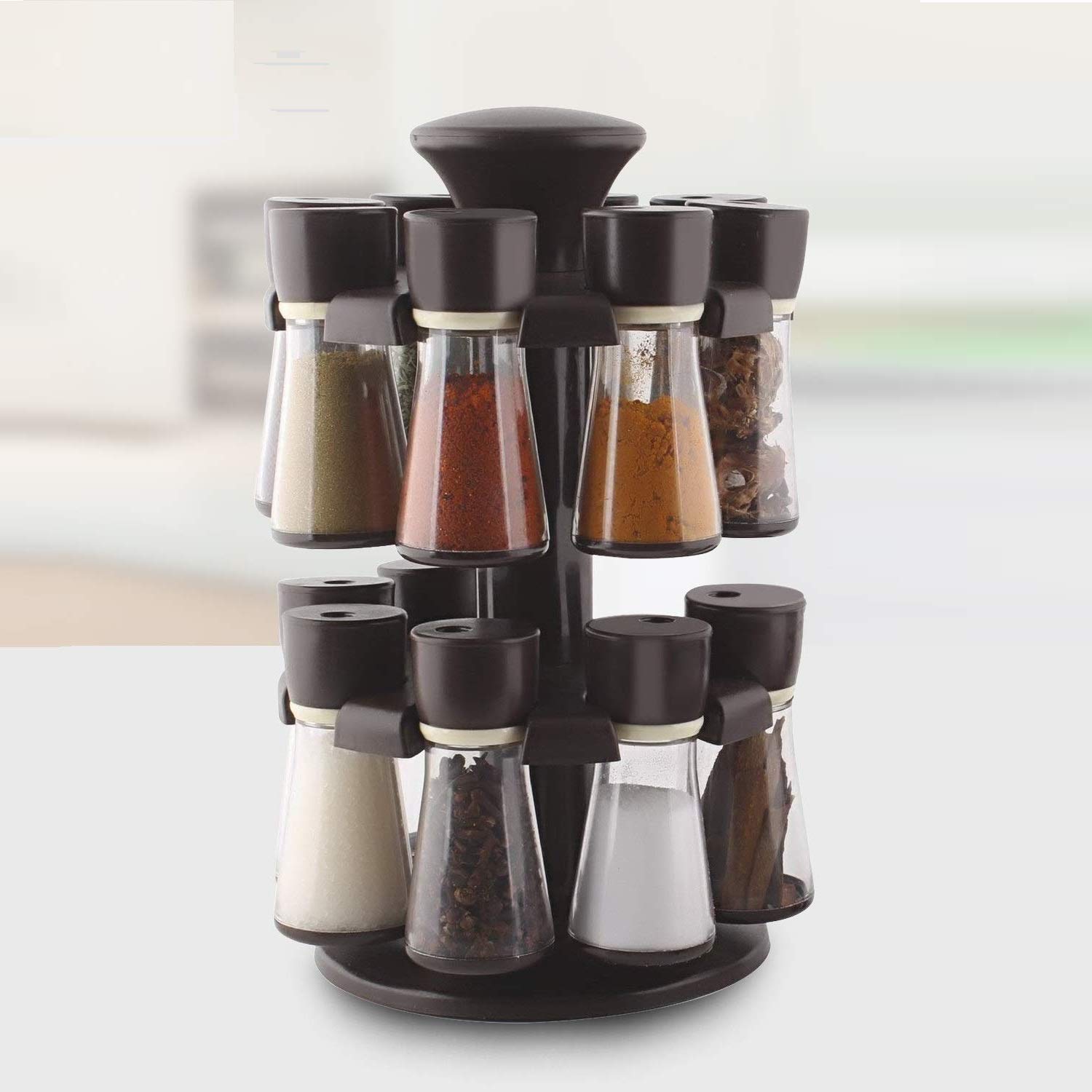 Buy DJ House Plastic Revolving Spice Rack Set, 120ml, Set of 16 Online ...