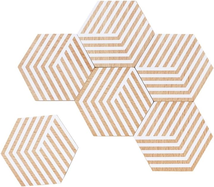 Amazon.com | Areaware Table Tiles (Optic White): Coasters