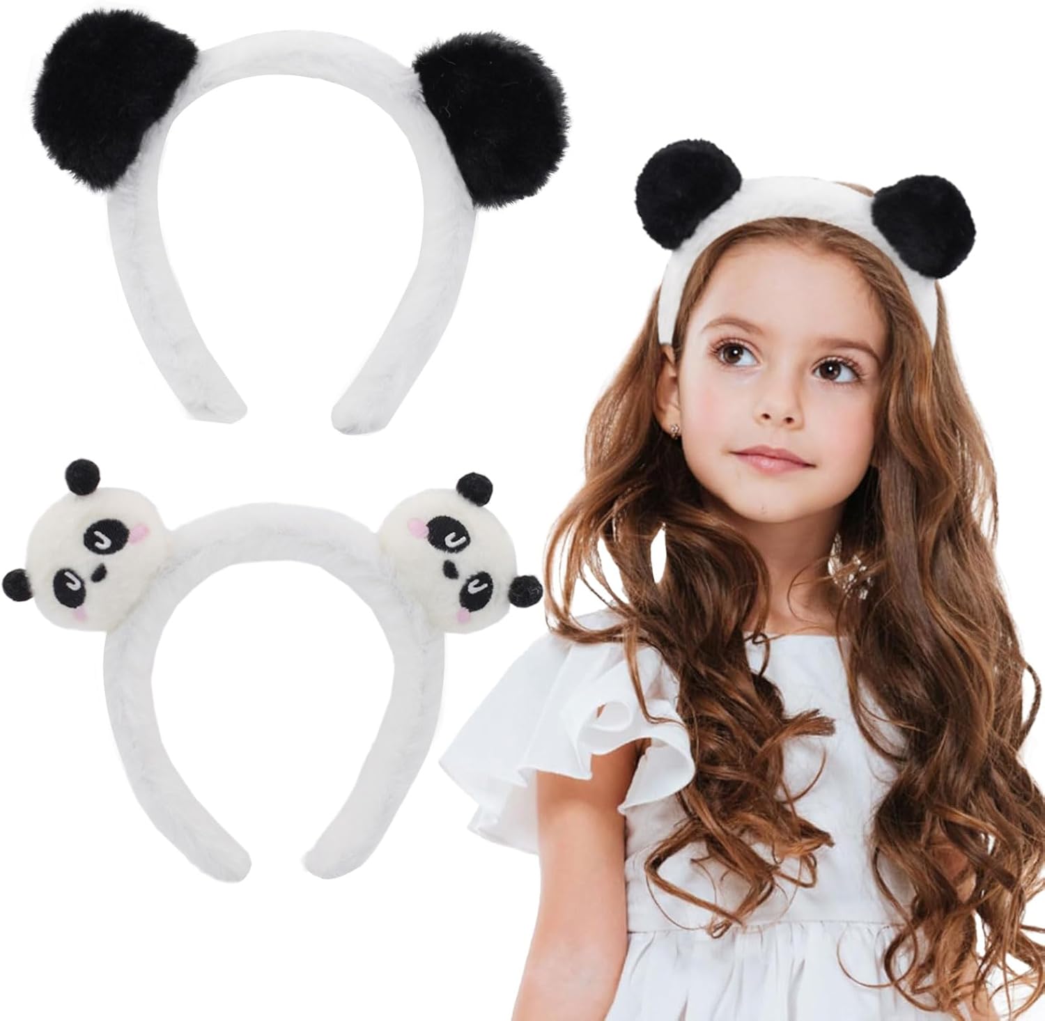 Amazon.com: Melbelia Animal Ear Headbands, 2 Pcs Plush Panda Ears ...