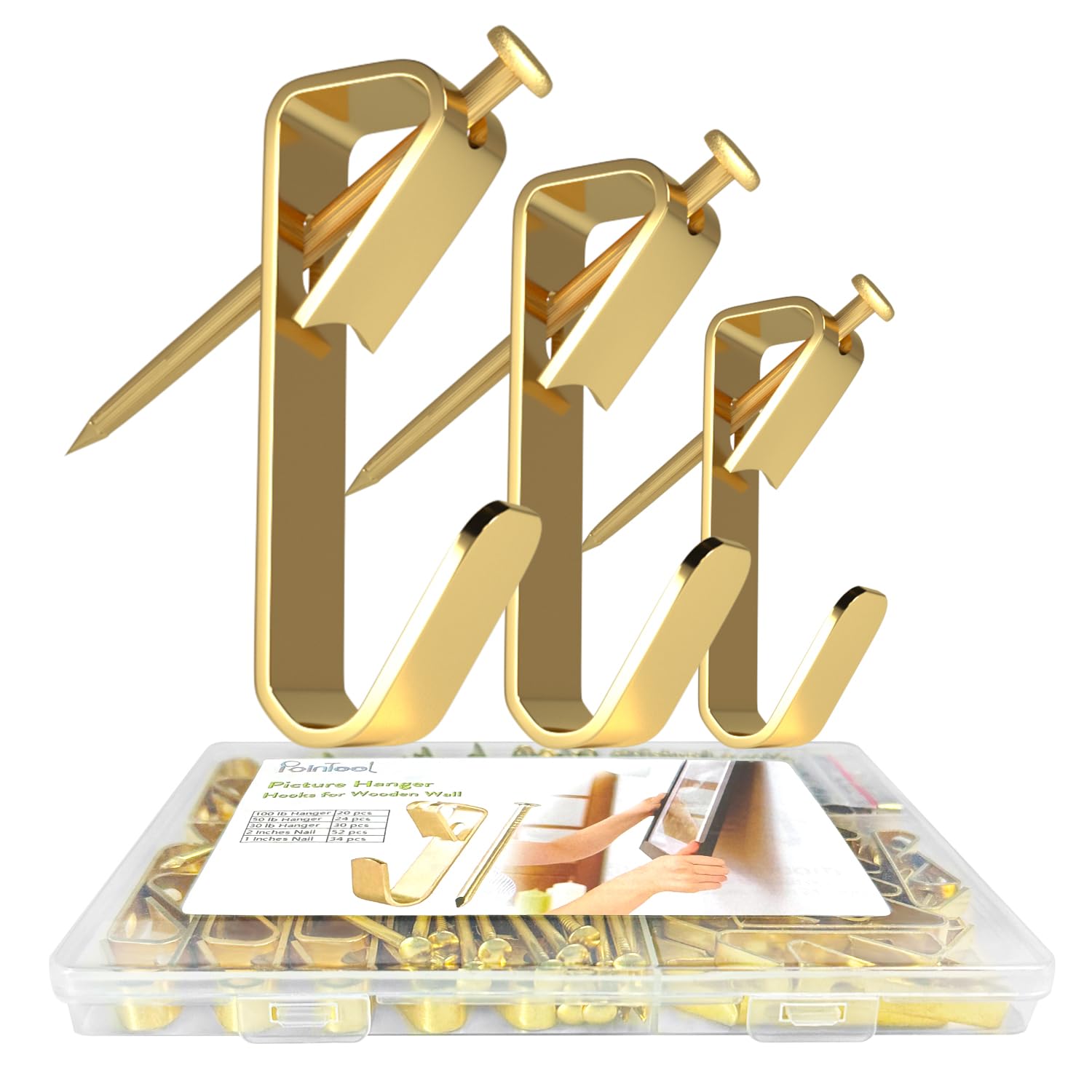 Pointool Picture Hanging Kit, 100lb 50lb 30lb Heavy Duty Drywall ...