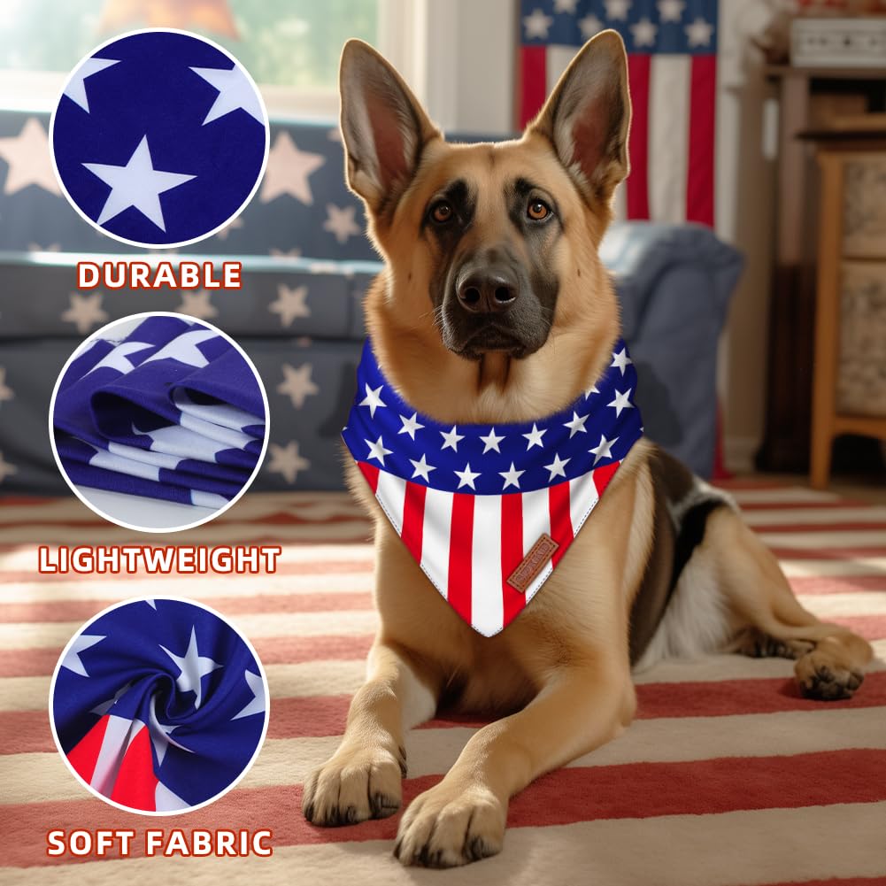 Snapklik.com : 4th Of July Dog Bandanas 2 Pack Triangle Reversible ...
