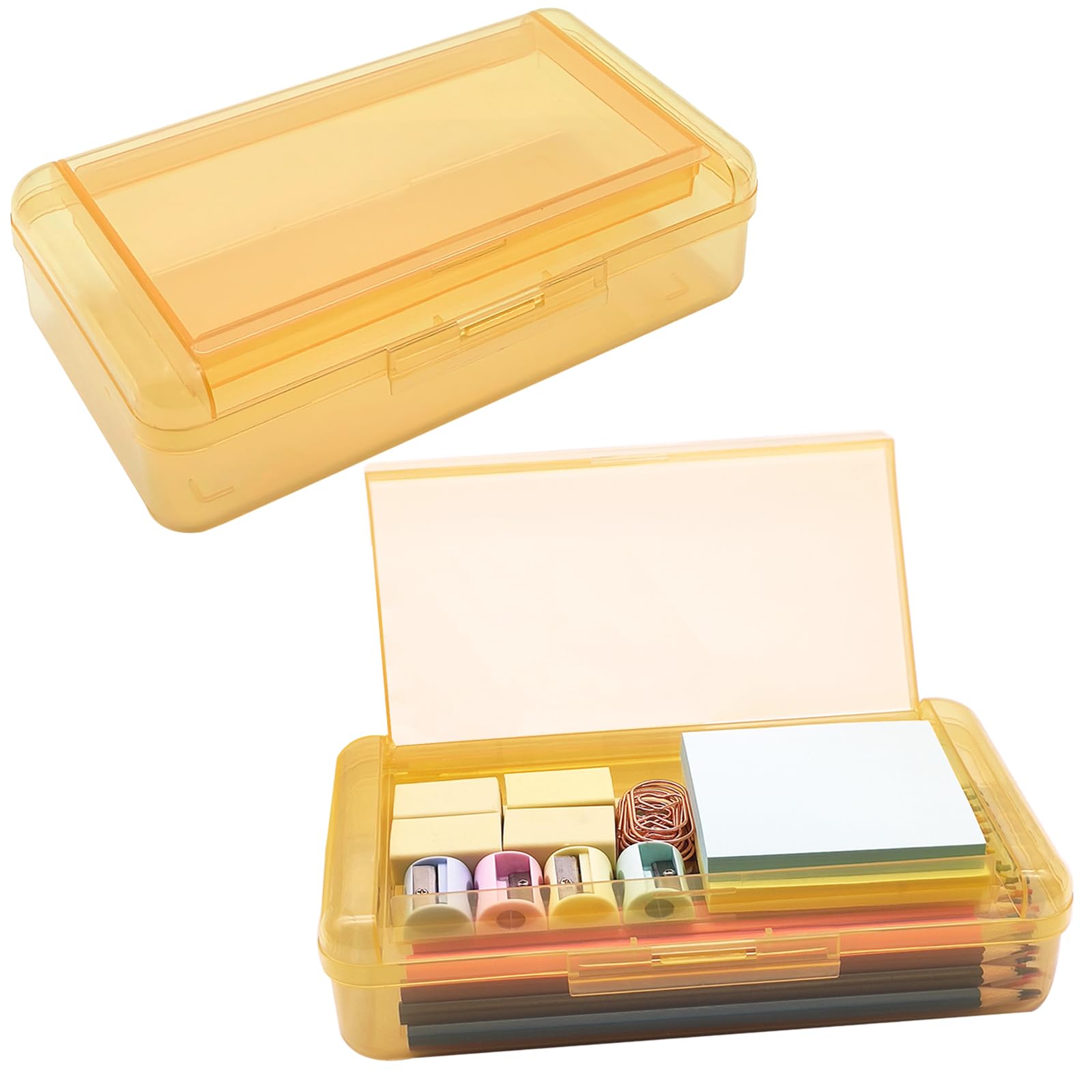 Amazon.com: 1 PCS Pencil Box,Double Layer Large Capacity Pencil Box ...