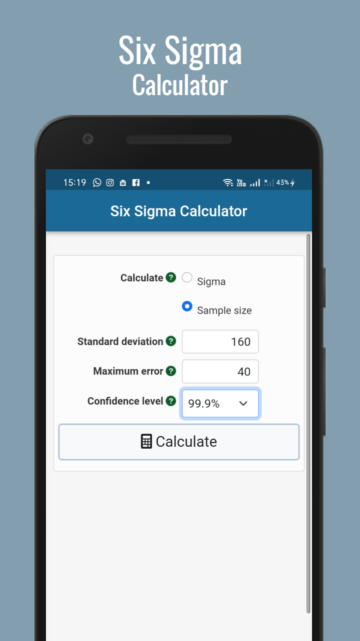Six Sigma Calculator - App on the Amazon Appstore