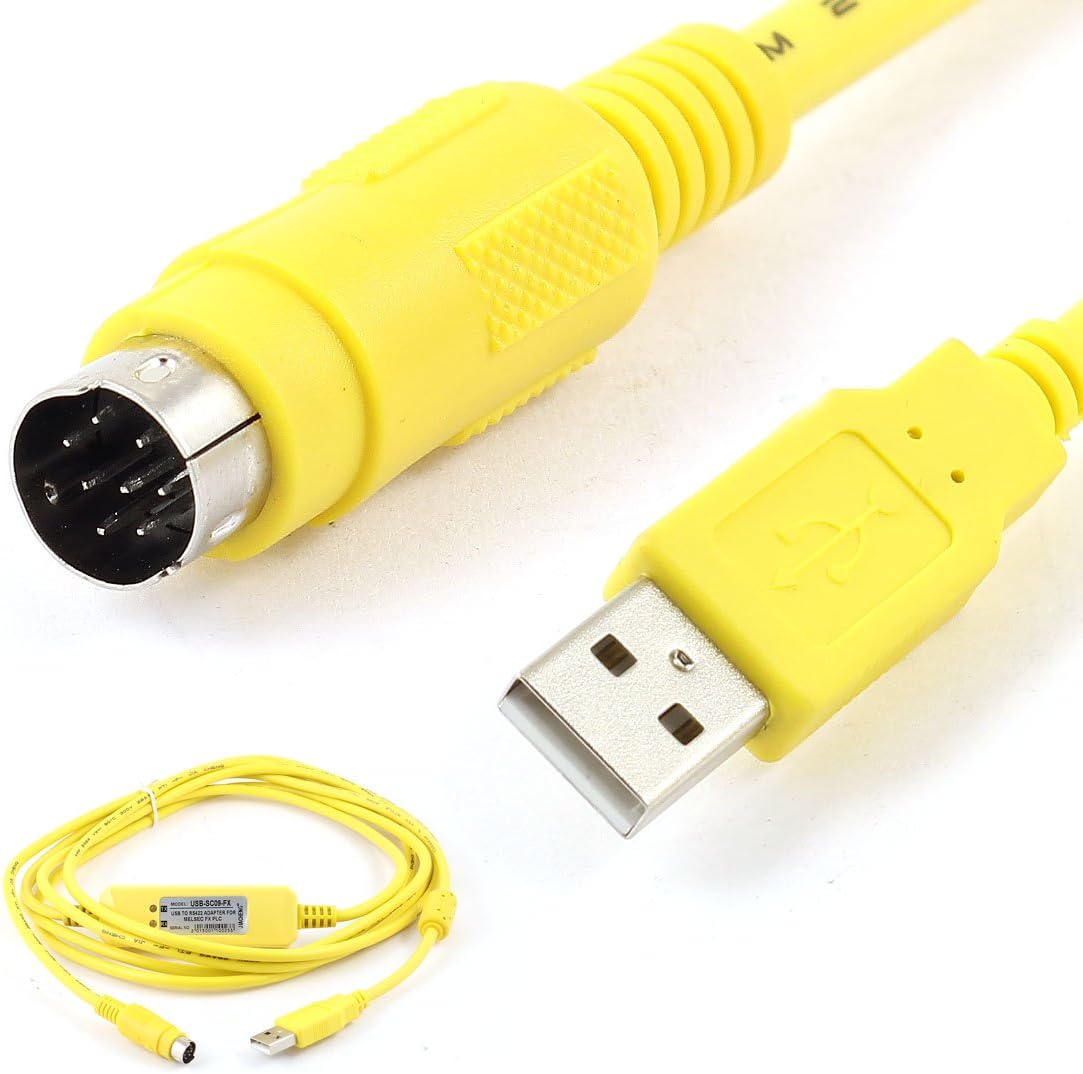 Qtqgoitem USB to 8 Pin Mini Din PLC Programming Cable 9.8ft for FX ...