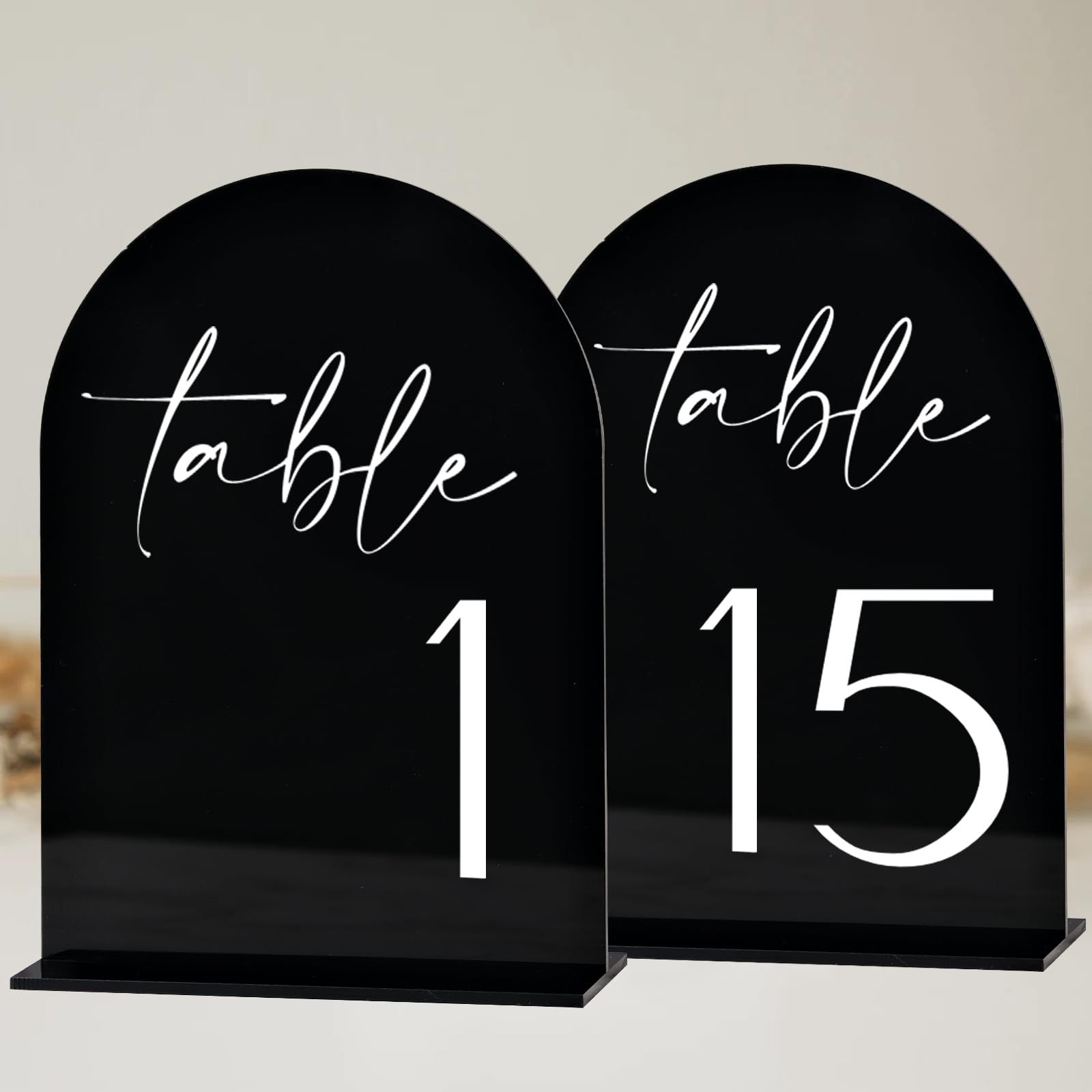 Amazon.com: Black Arch Acrylic Table Numbers with Stands 1-15, 5x7 ...