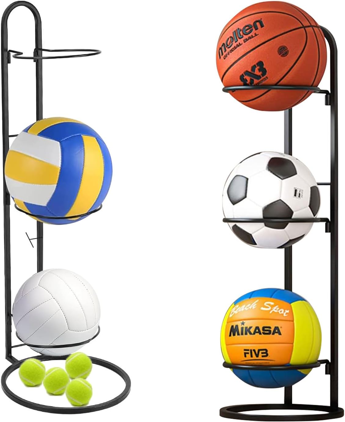 4-Tier Vertical Ball Storage Rack Ball Storage Rack Removable Vertical ...