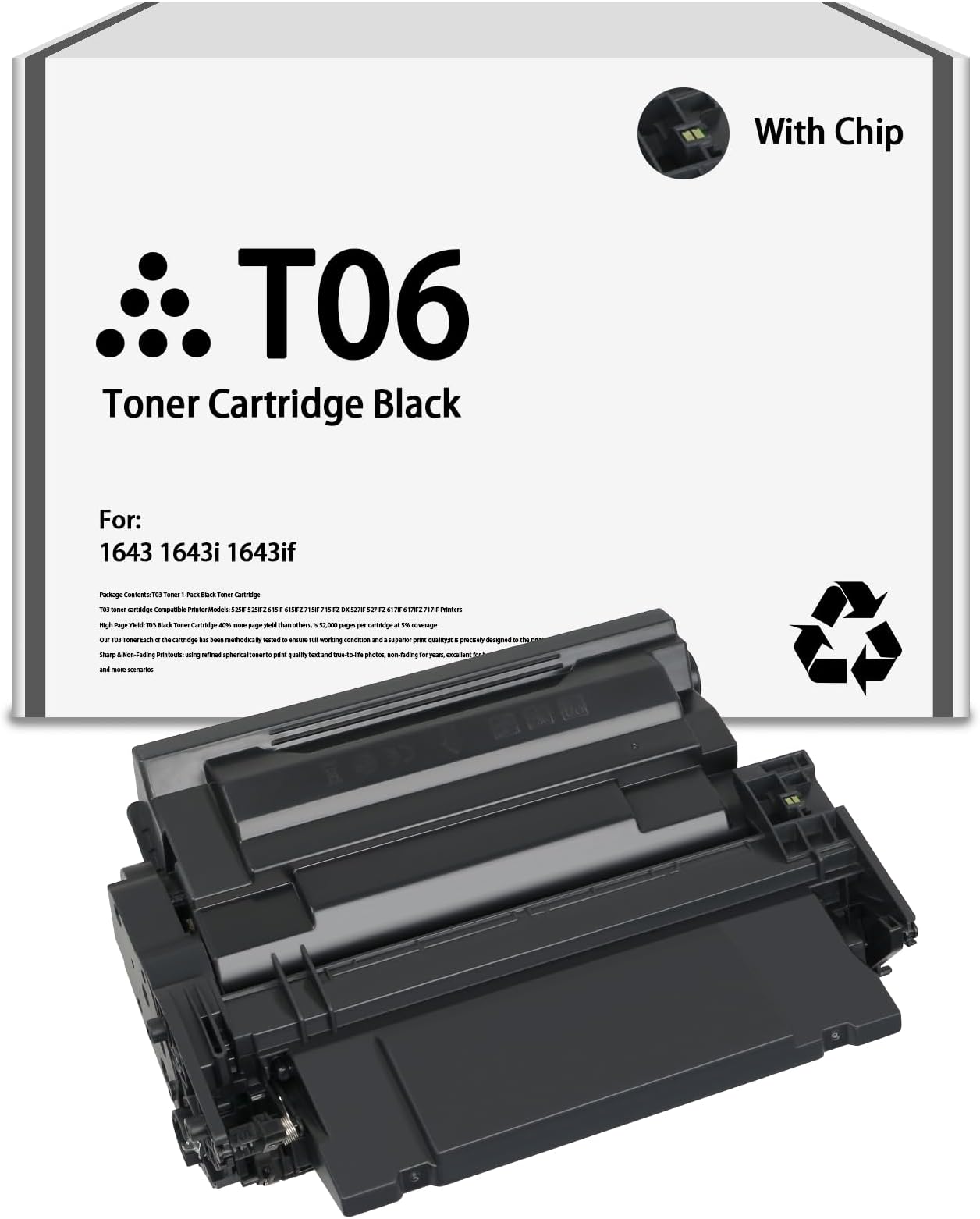 Amazon.com: T06 Black Toner Cartridge Replacement for Canon T06 Toner ...