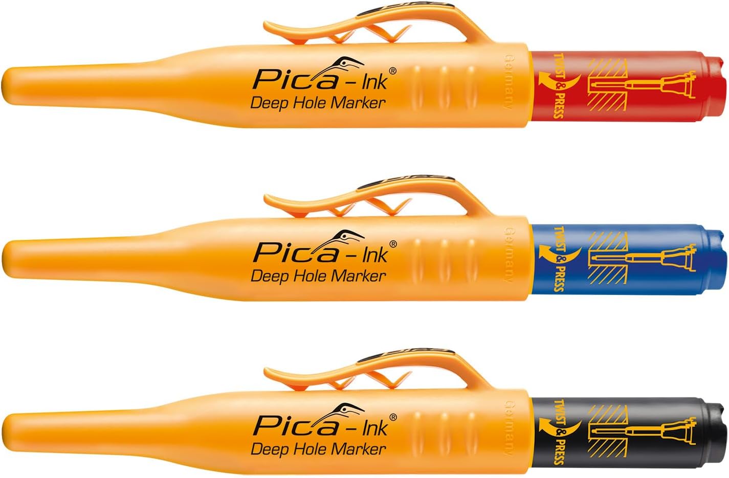 Amazon.com: Pica Ink Set, Permanent Marker pens, 3 pens, Black, Blue ...