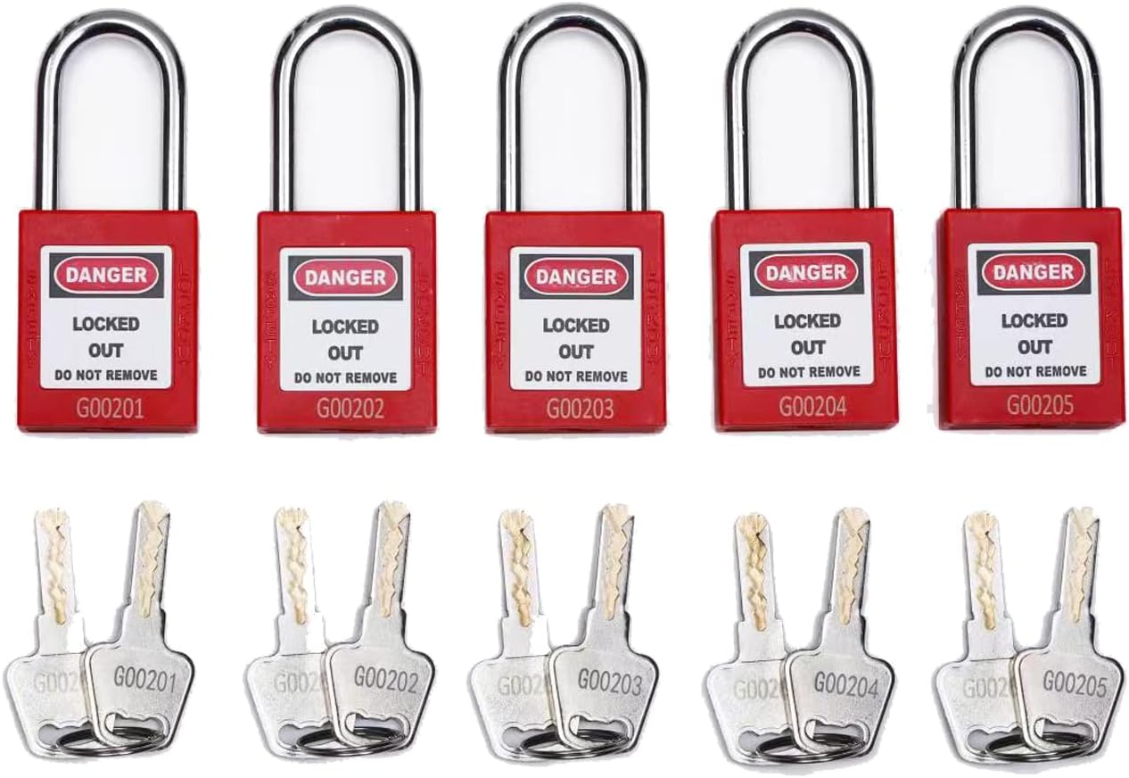 Genring Safety Lockout Tagout Locks Safe Padlocks, 5pcs Set Safe ...