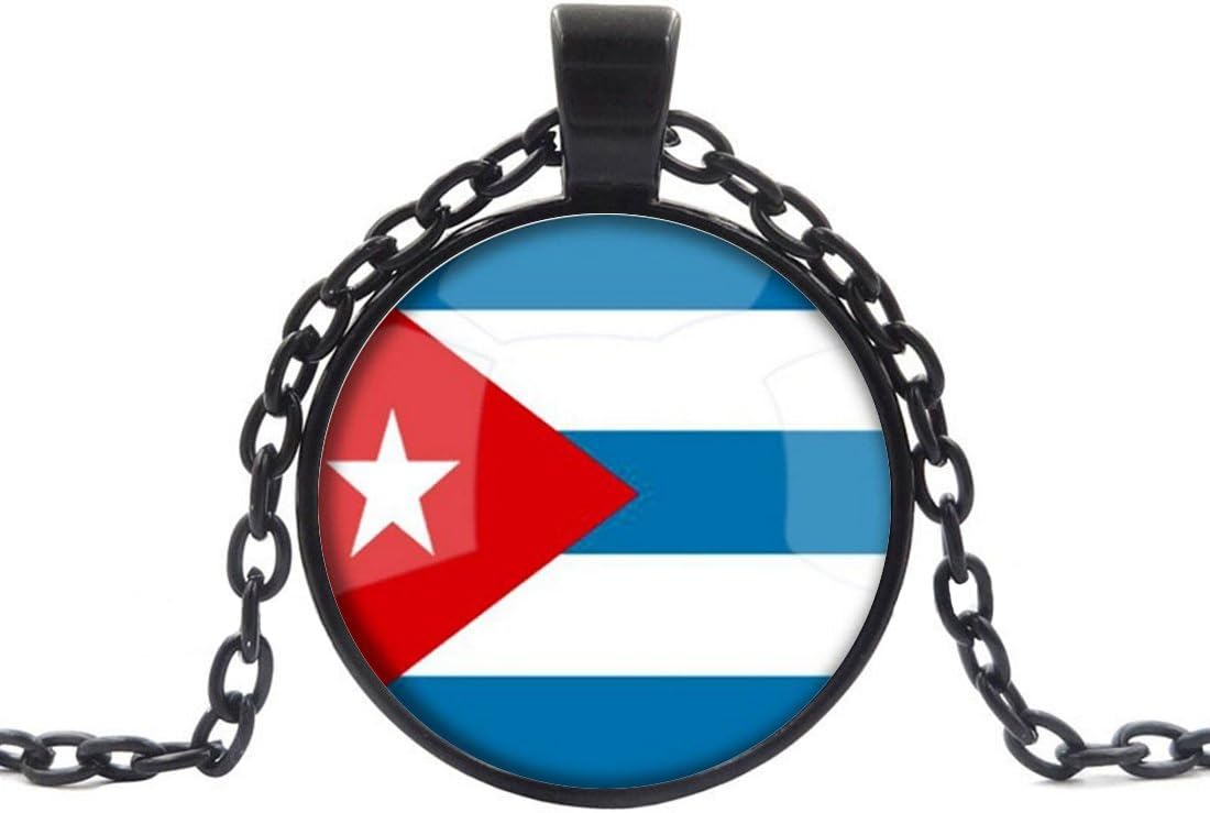 Amazon.com: Crystal Necklace The Republic of Cuba National Flag 4 Base ...
