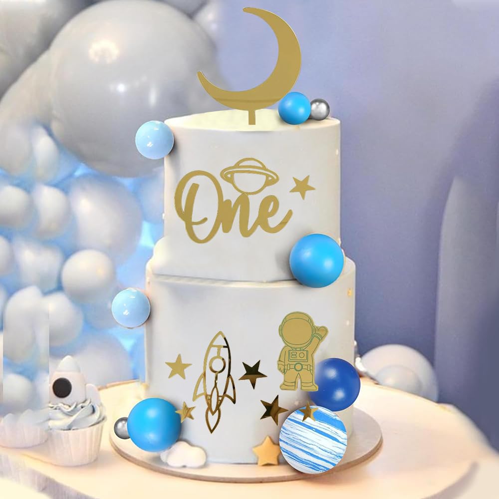 Amazoncom Space Cake Topper Amazon.com: 21 Pcs Space Cake Topper For
