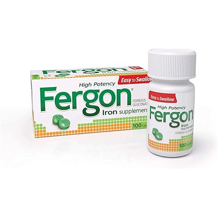 Amazon.com: Fergon High Potency Iron Supplement Tablets 100 ea (PACK OF ...