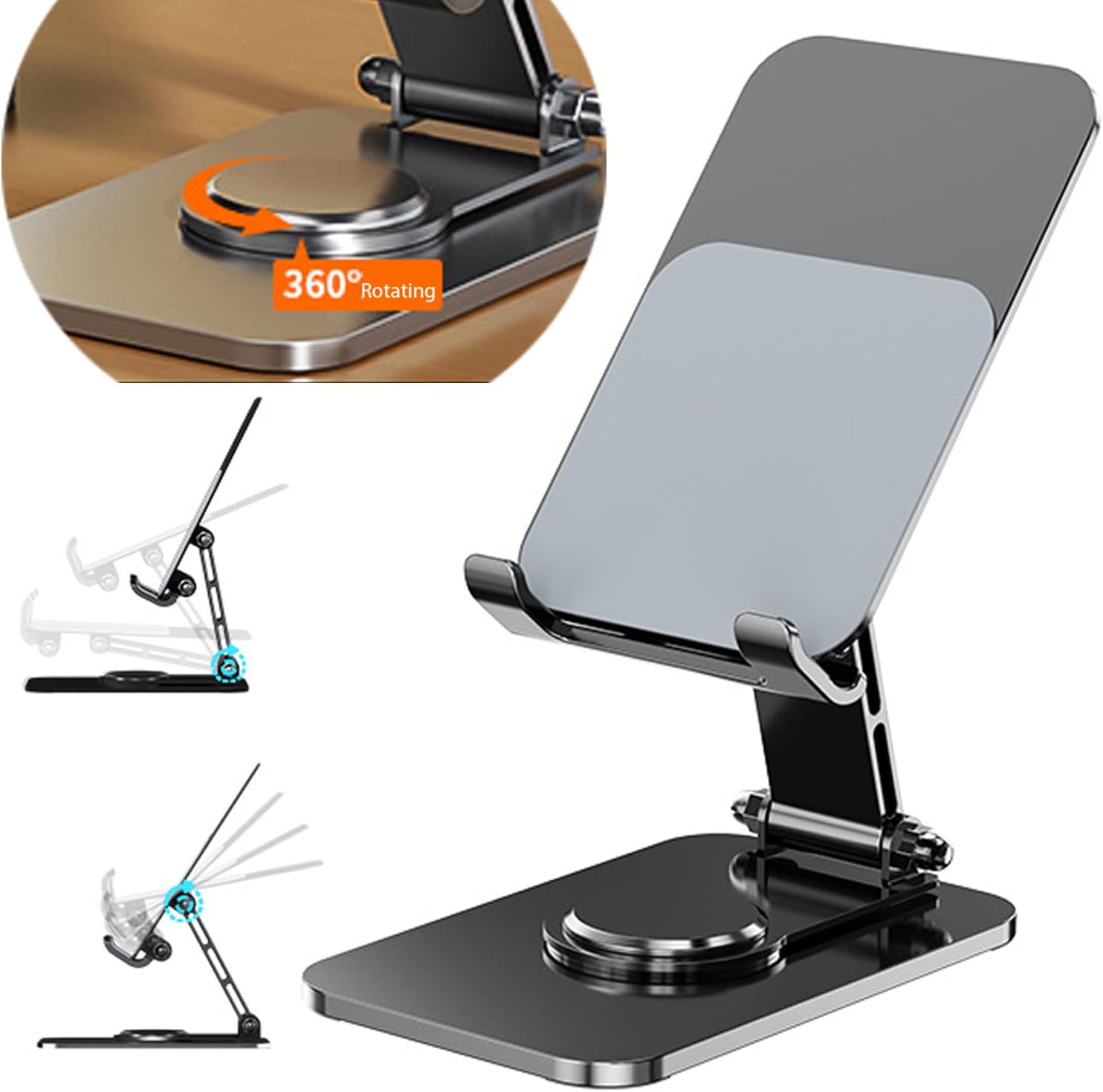 TyCom 360 Rotatable Cell Phone Stand, Full Body Metal Rotatable phone ...