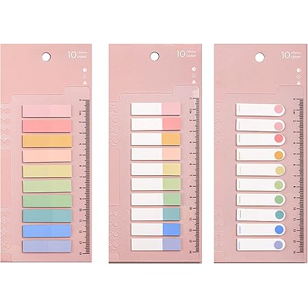 CICILIAYA Index Tabs with Ruler, 3 Pack 600 Pieces Sticky Note Marker ...