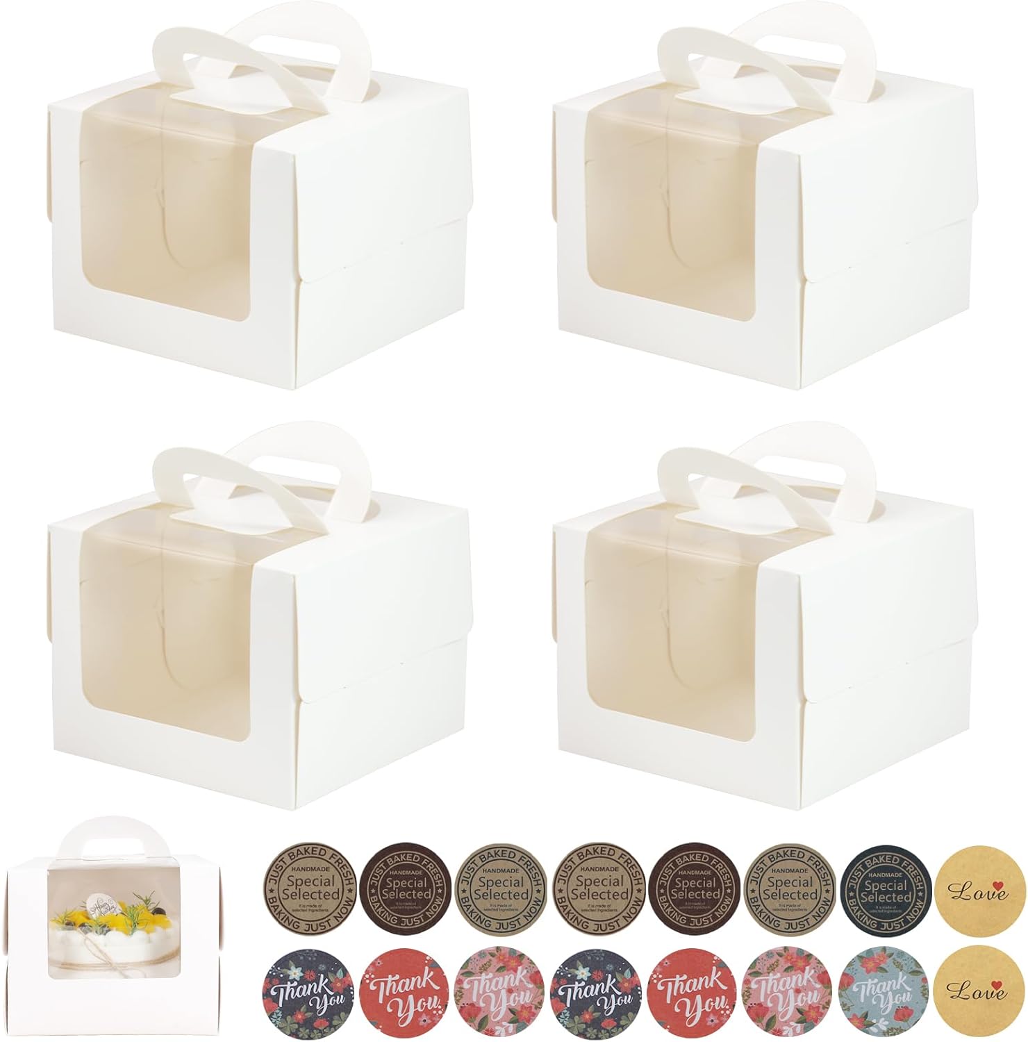 Amazon.com: PQZKLDP 20Pcs 5×5×4 Inches Mini Cake Boxes-Solid White with ...